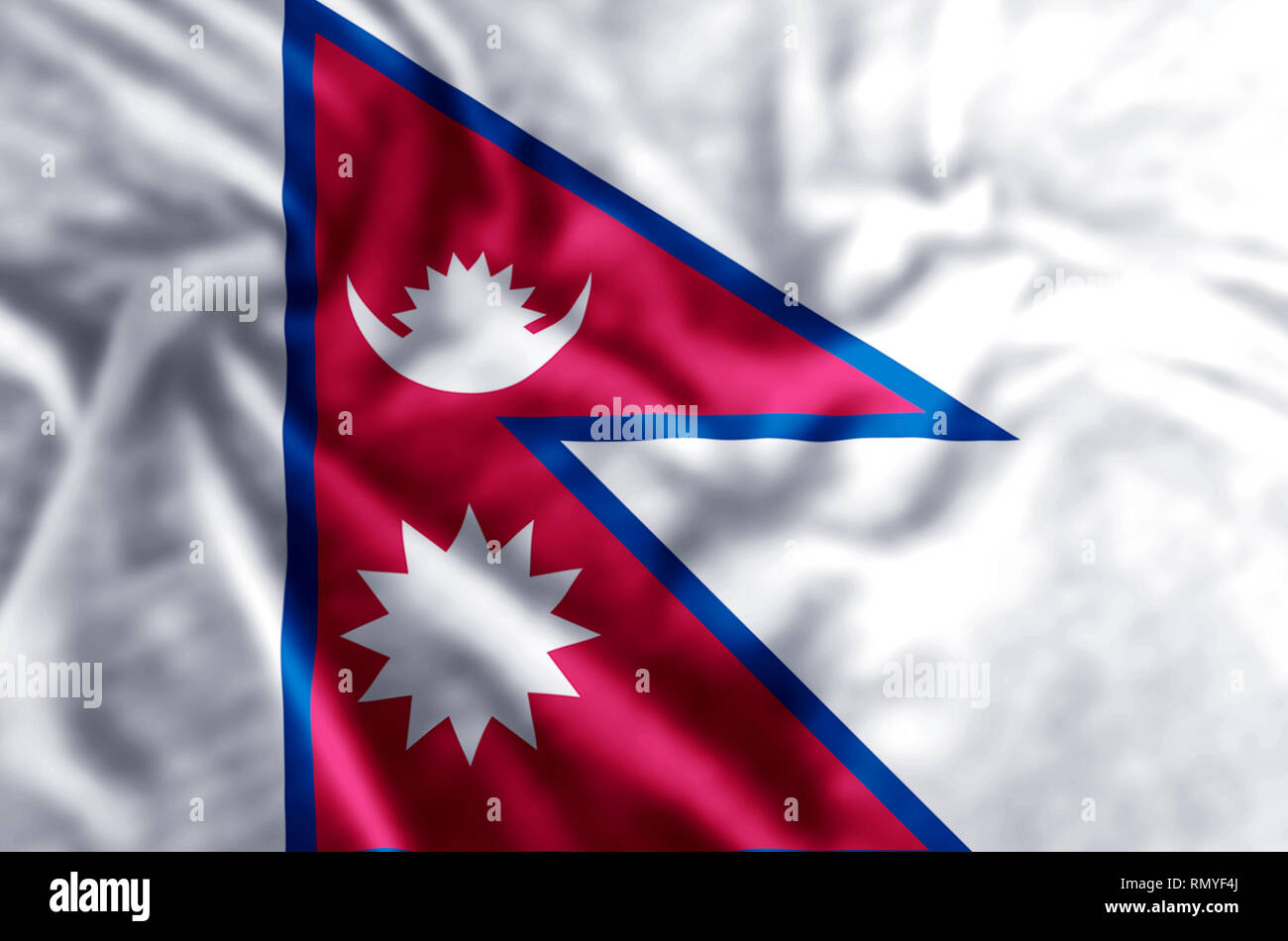 Nepal stylish waving and closeup flag illustration. Perfect for ...