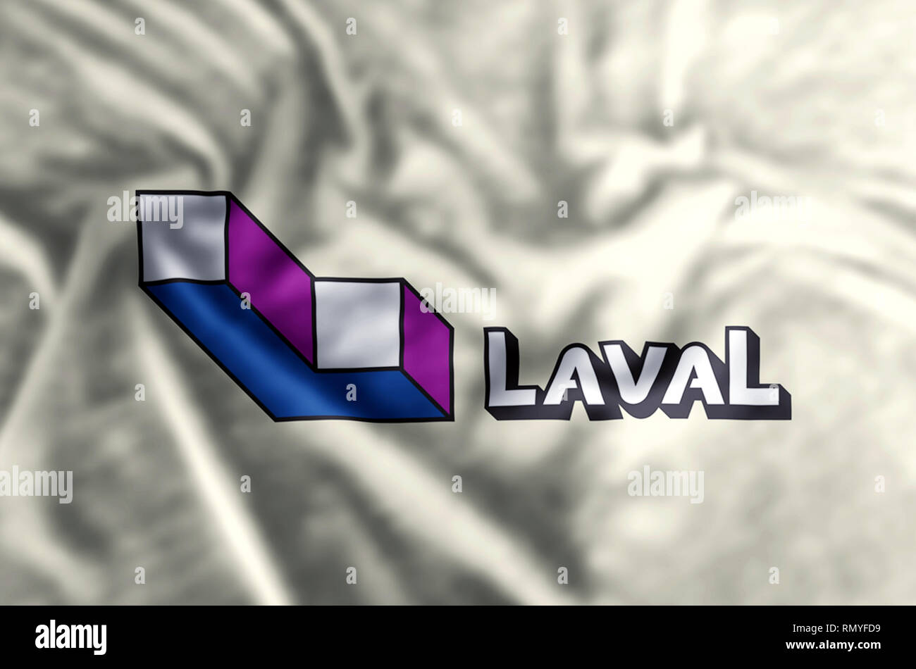 Laval Quebec stylish waving and closeup flag illustration. Perfect for ...