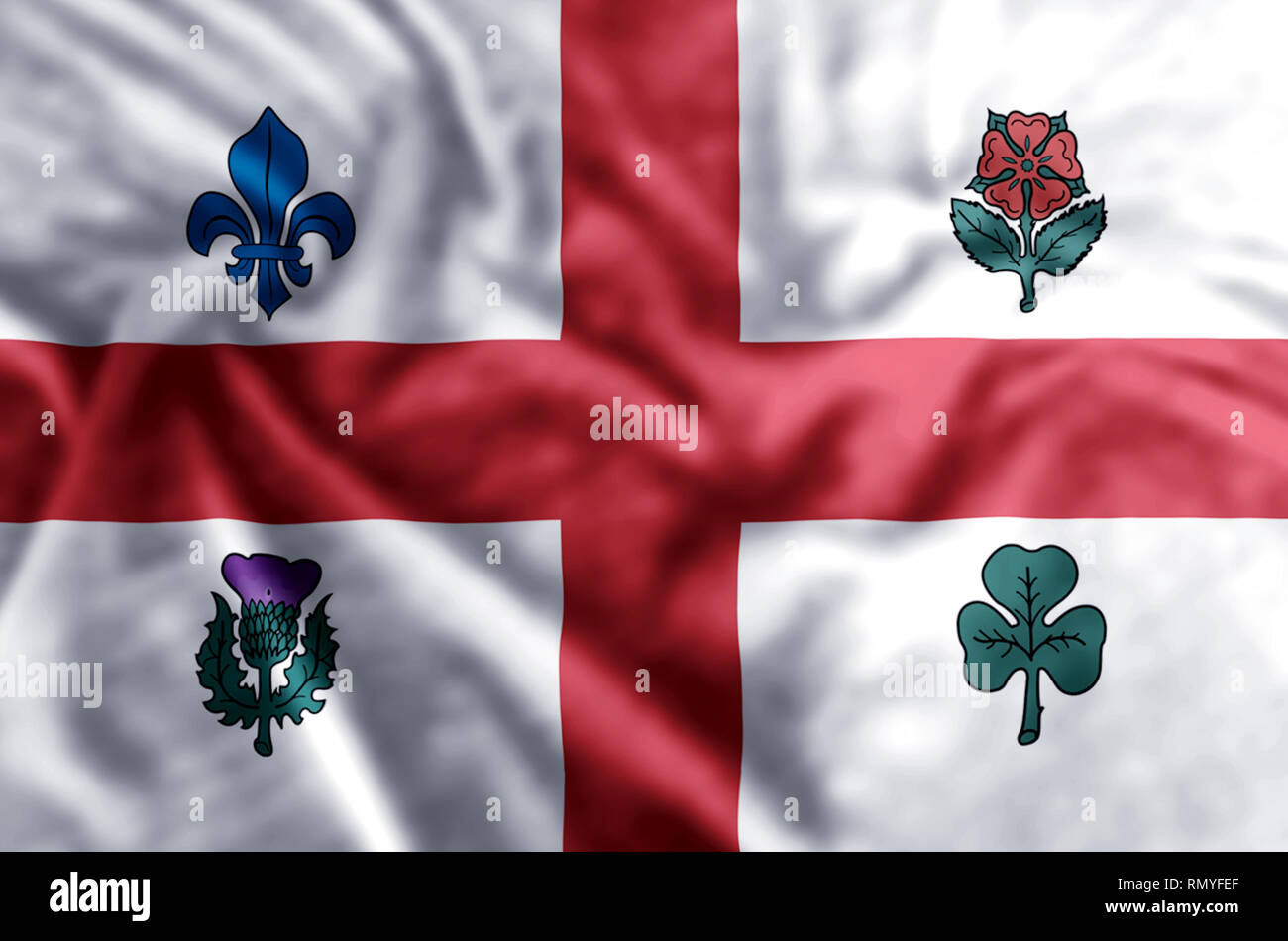 Montreal stylish waving and closeup flag illustration. Perfect for ...