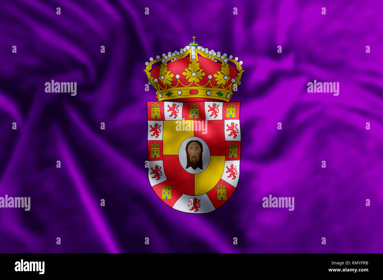 Jaen stylish waving and closeup flag illustration. Perfect for ...