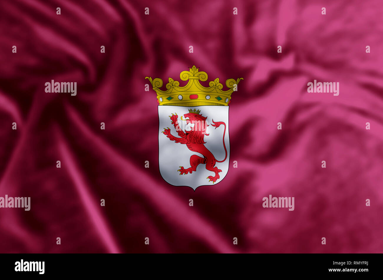 Leon stylish waving and closeup flag illustration. Perfect for ...
