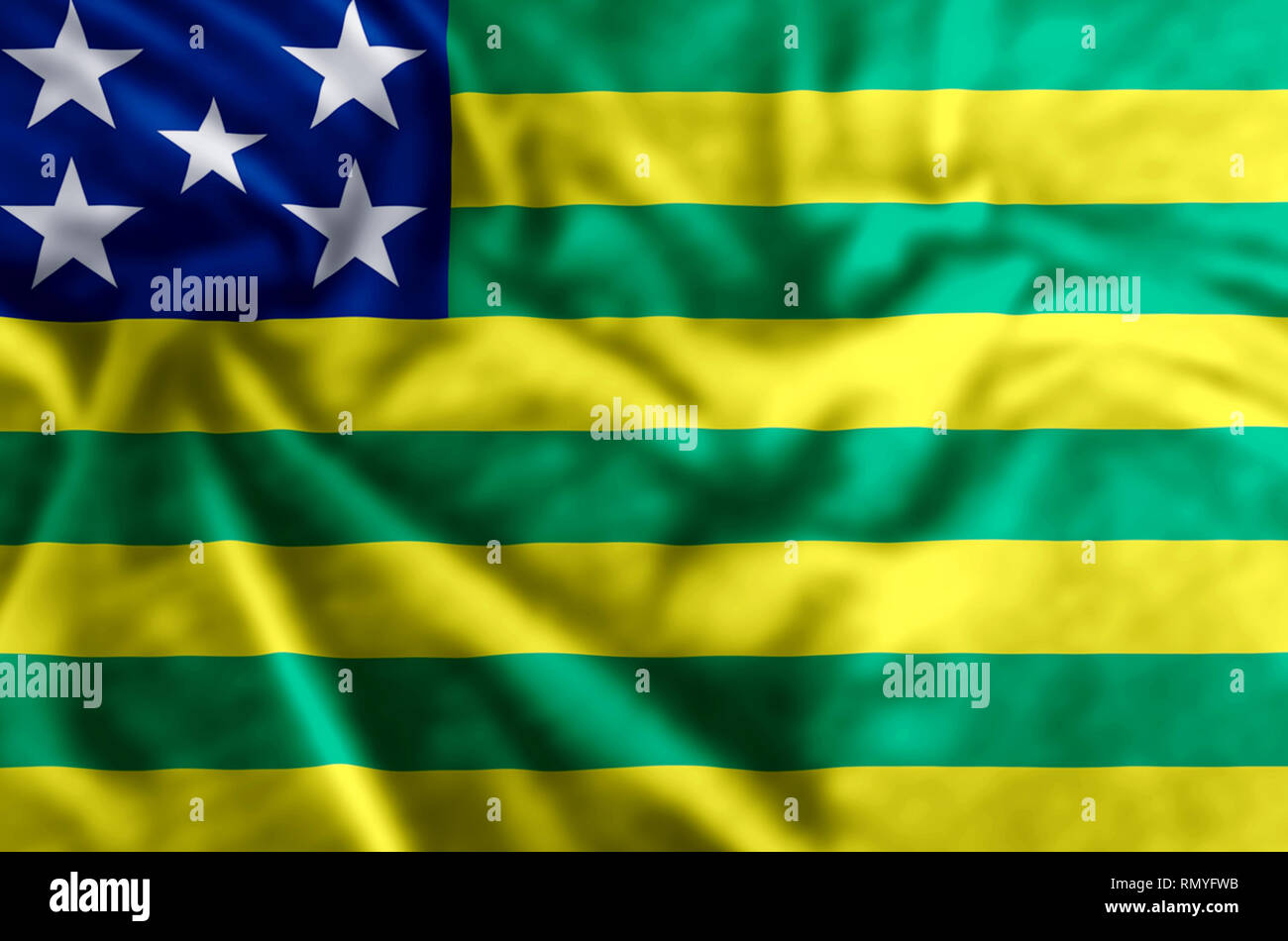 Flag of Goias stylish waving and closeup flag illustration. Perfect for ...