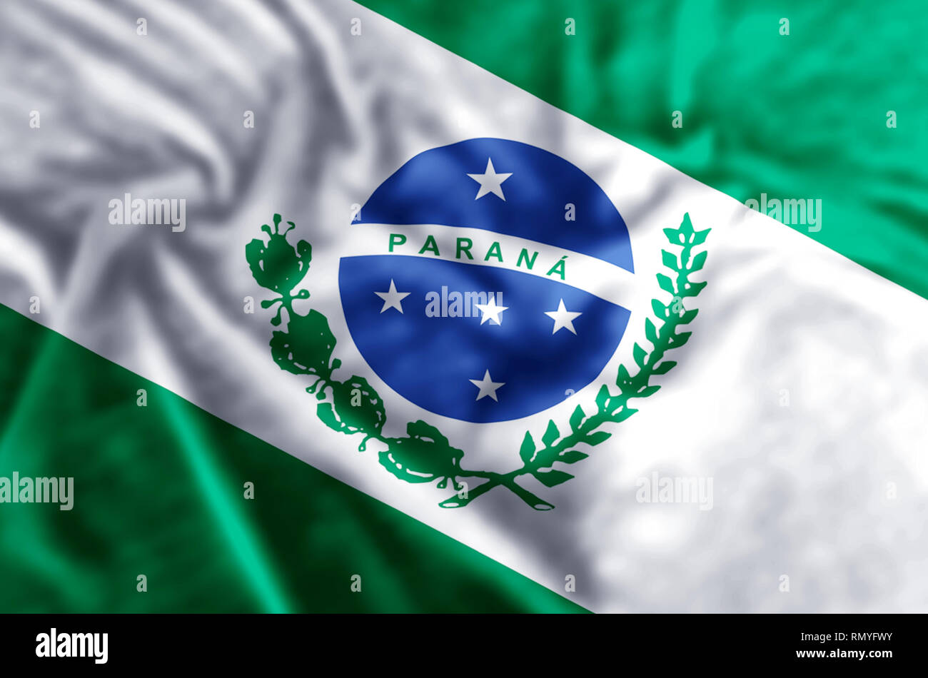 Parana stylish waving and closeup flag illustration. Perfect for ...
