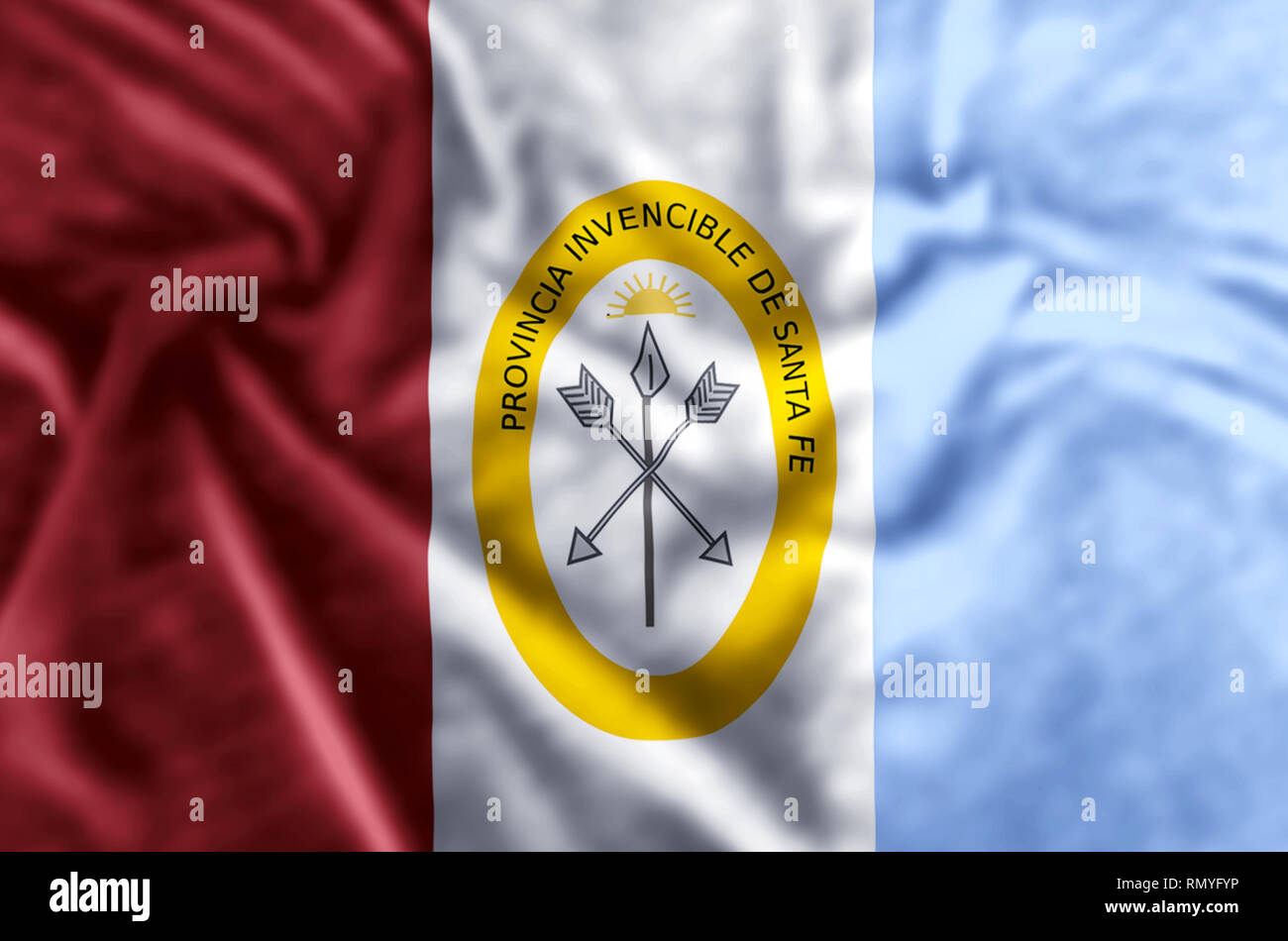 Santa Fe stylish waving and closeup flag illustration. Perfect for ...
