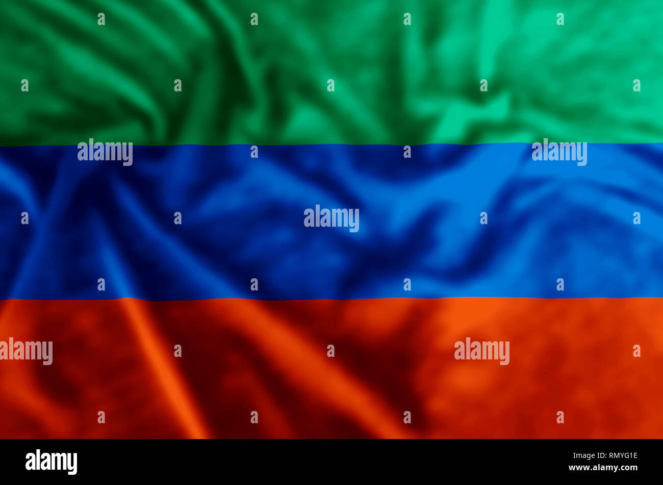 Dagestan stylish waving and closeup flag illustration. Perfect for ...