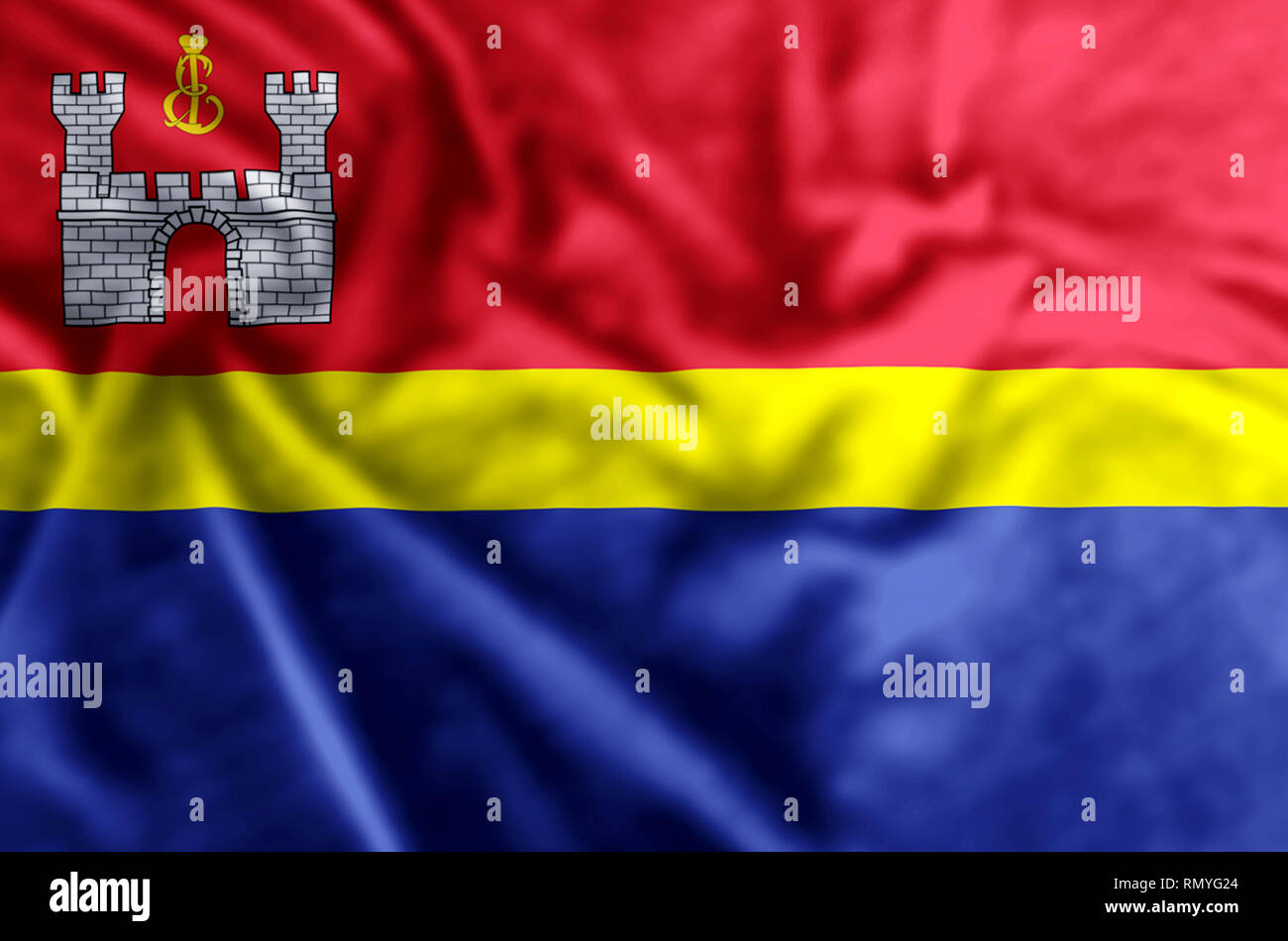 Kaliningrad stylish waving and closeup flag illustration. Perfect for ...