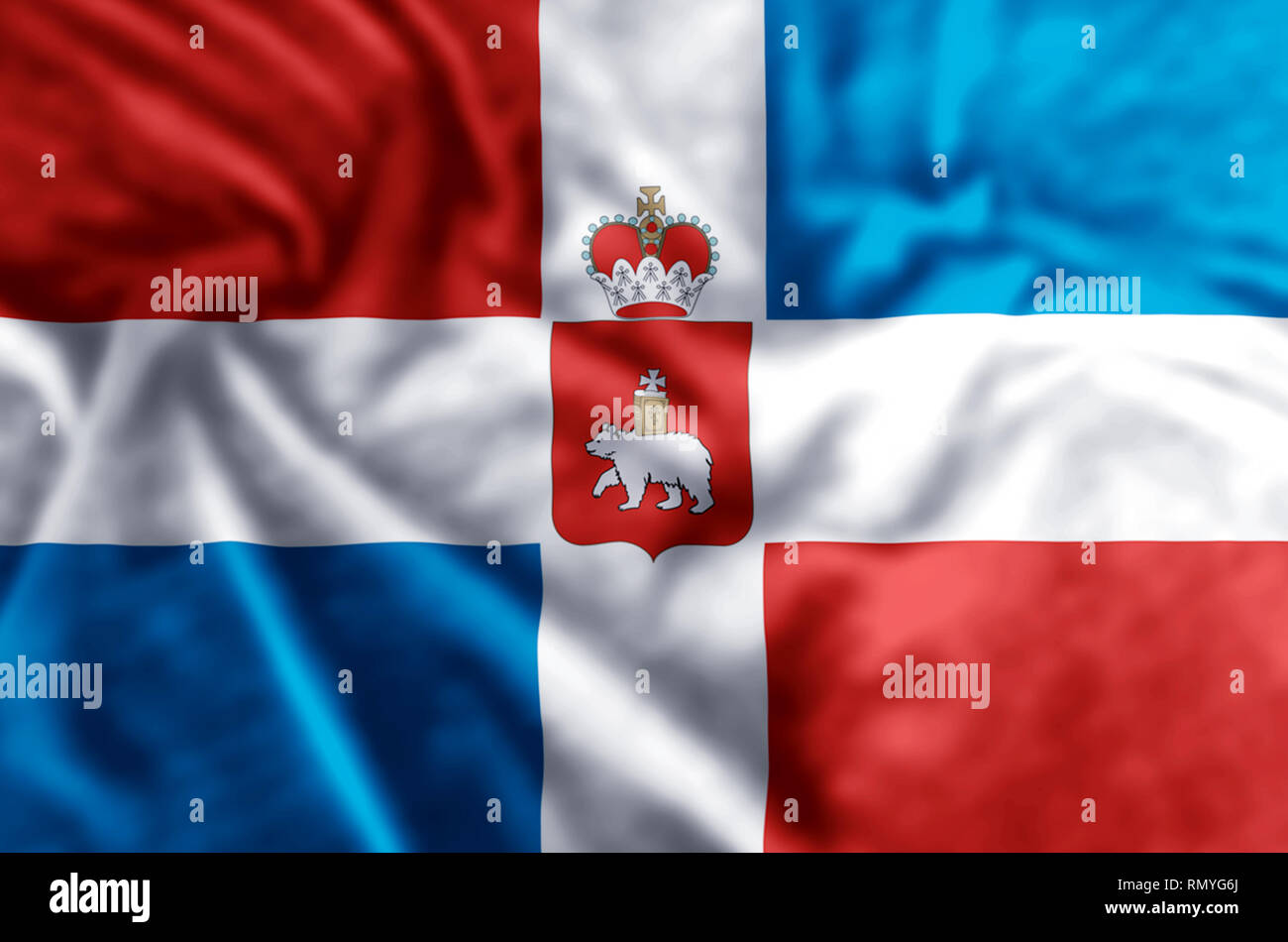 Perm stylish waving and closeup flag illustration. Perfect for ...