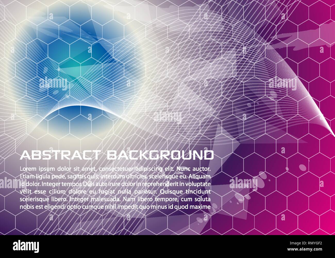 Abstract vector background in violet and blue color with wave and ...