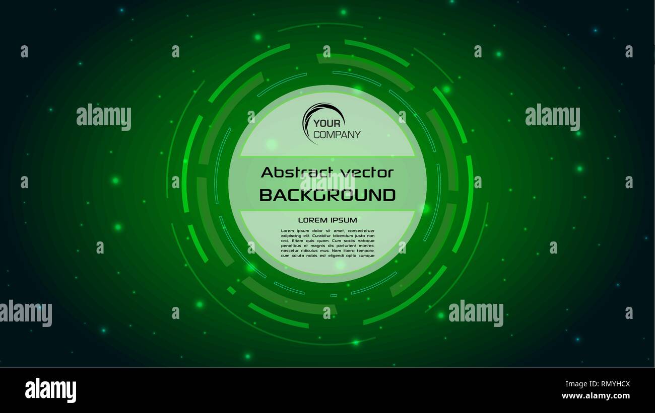 Vector abstract background with green HUD circle Stock Vector Image ...