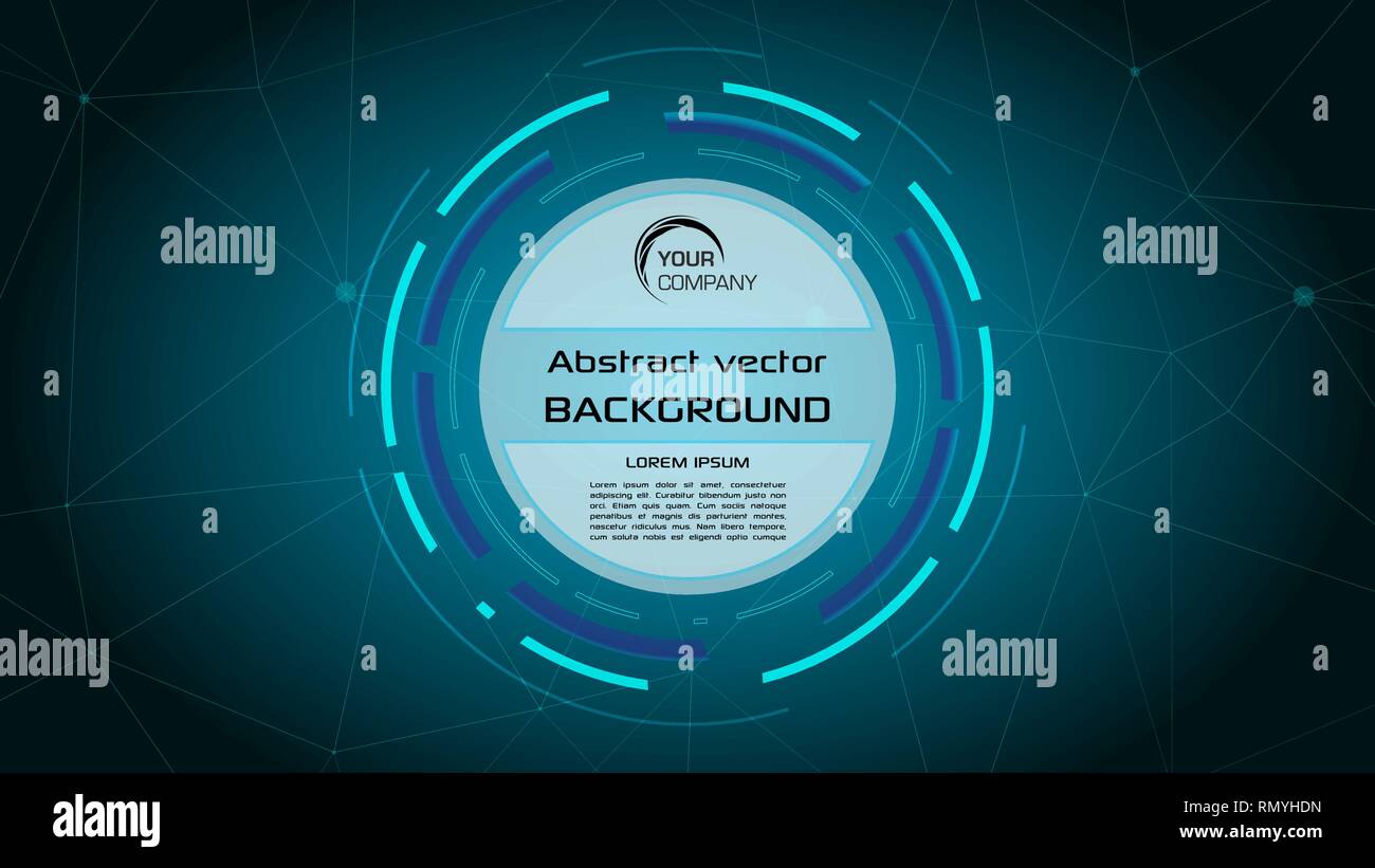 Vector abstract background with blue HUD circle Stock Vector Image ...