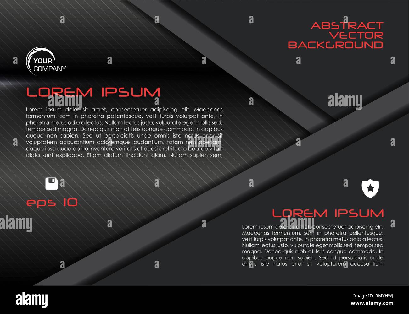 Vector abstract colorful background with geometric shape and red text ...