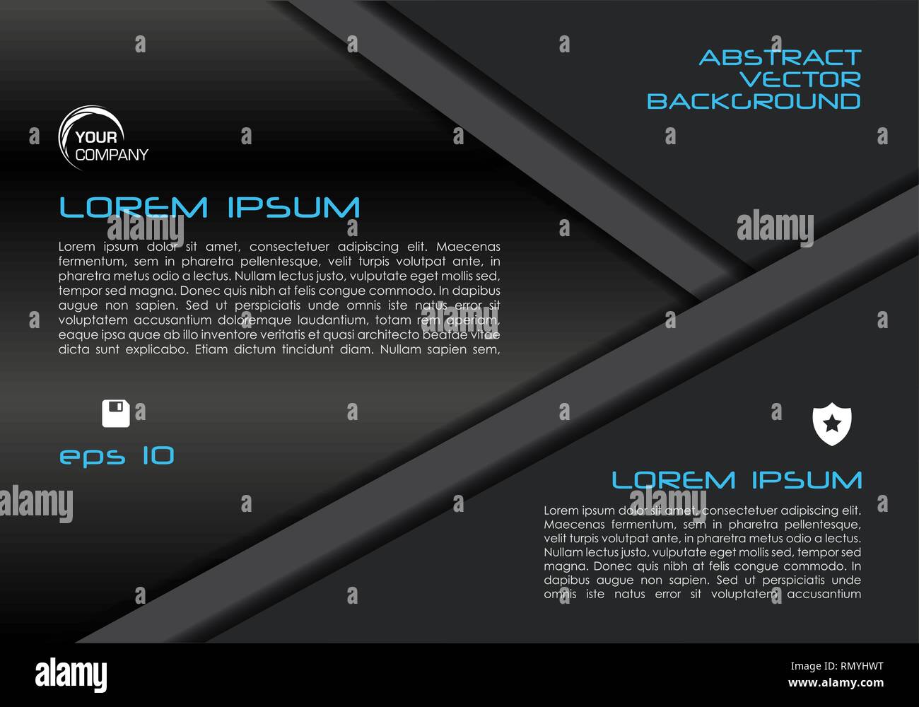 Vector abstract colorful background with geometric shape and blue text ...