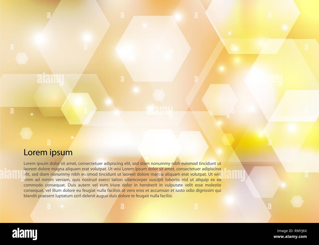 Vector abstract colorful background with shiny hexagon in gold color Stock Vector Image & Art ...