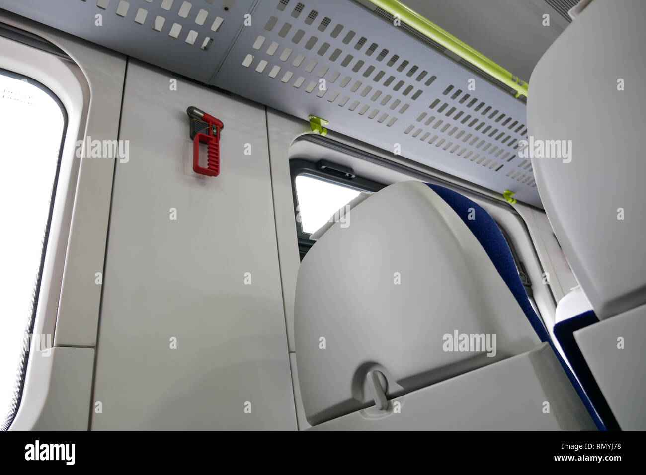 the interior of a modern train, seat backs Stock Photo - Alamy