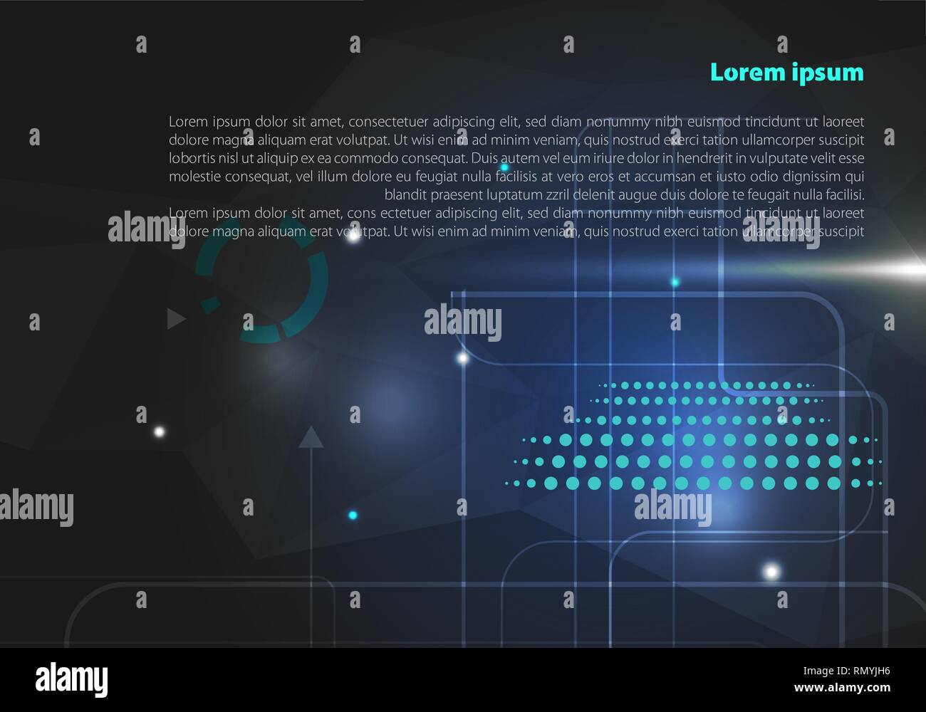 Vector abstract blue background with hi-tech elements Stock Vector ...