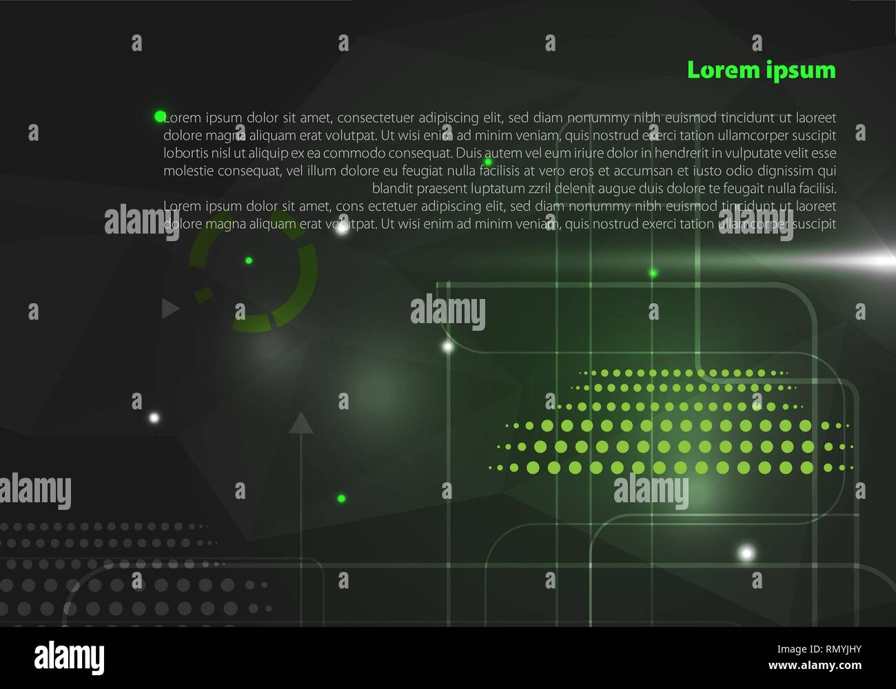 Vector abstract green background with hi-tech elements Stock Vector ...