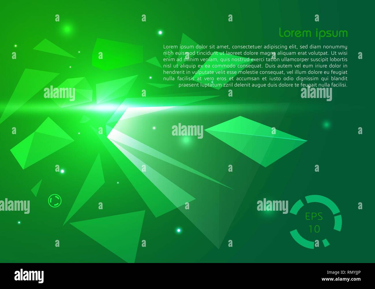Vector abstract background with polygon explosion in green color Stock ...