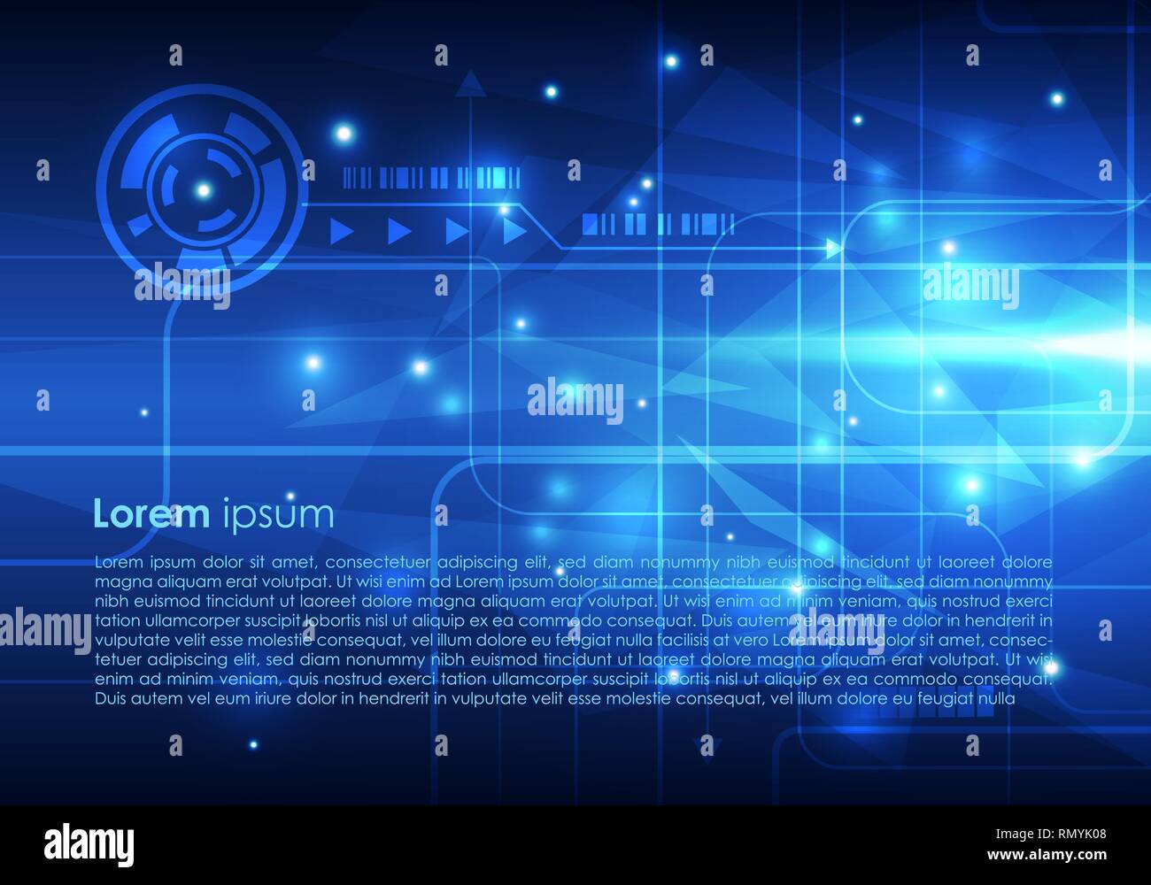 Vector abstract hi-tech background in blue color Stock Vector Image ...
