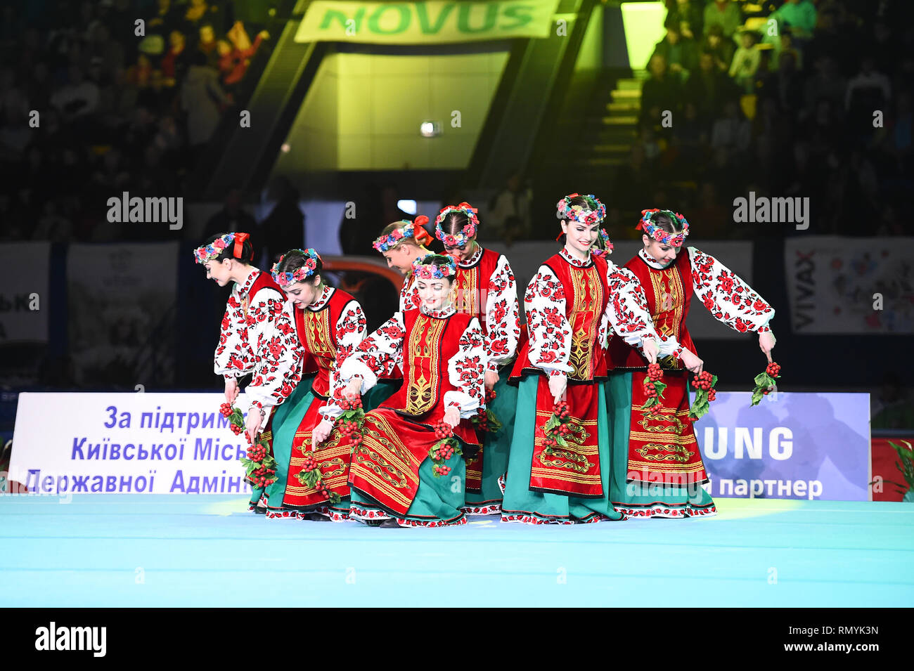 Kyiv, Ukraine - April 01, 2017: Performance of ukrainian dance ensemble ...