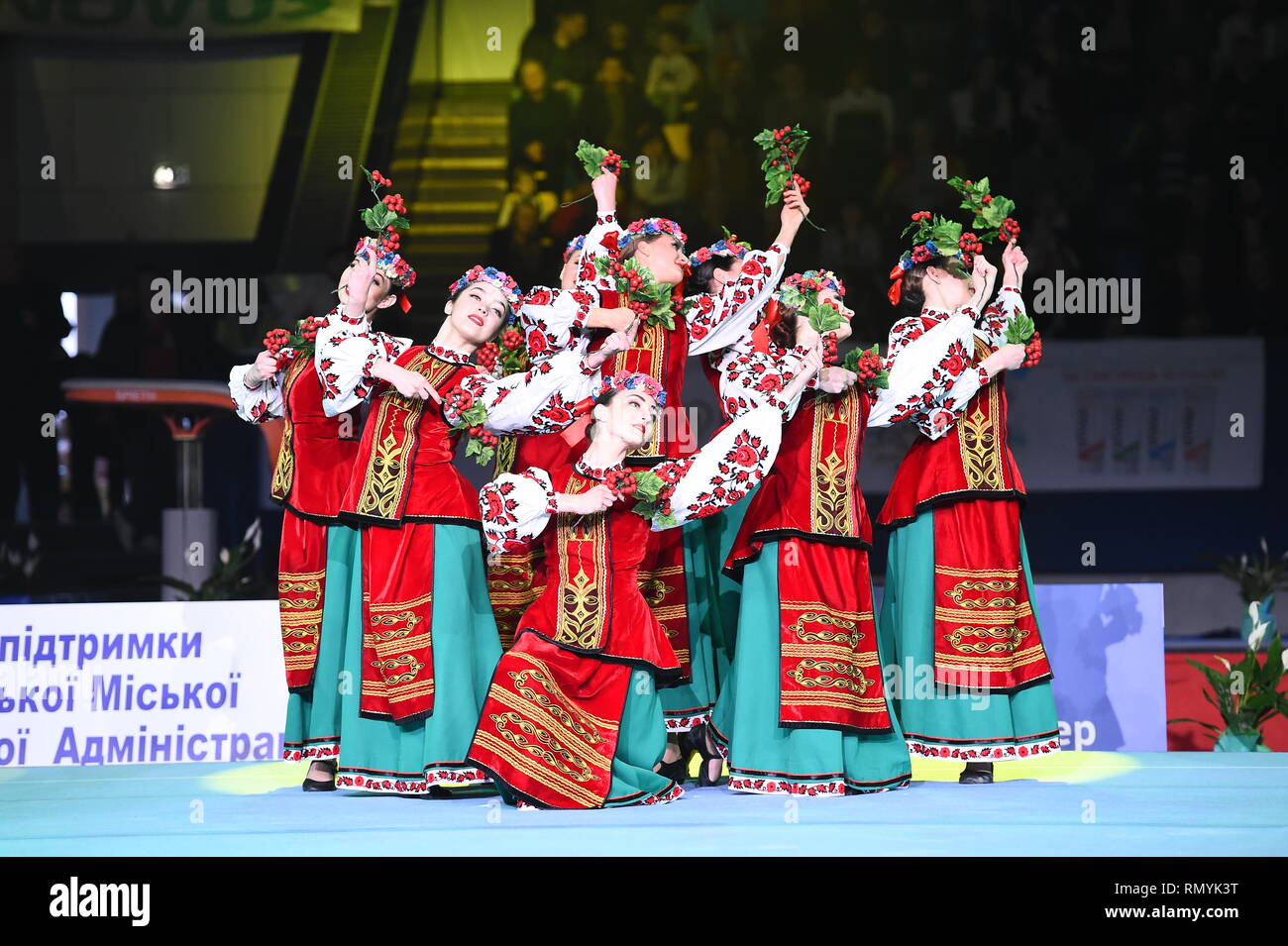 Kyiv, Ukraine - April 01, 2017: Performance of ukrainian dance ensemble ...