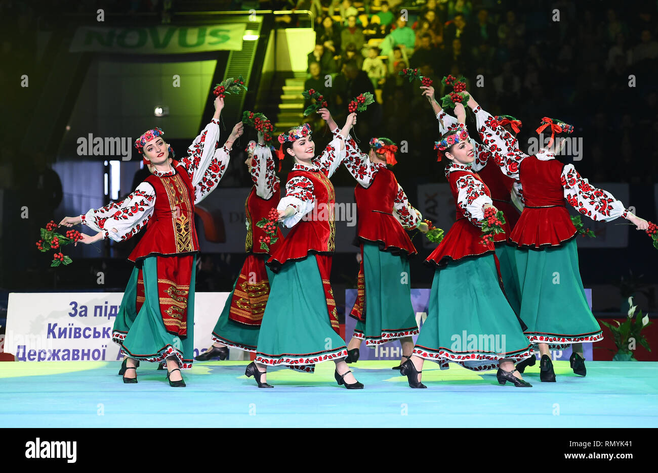 Kyiv, Ukraine - April 01, 2017: Performance of ukrainian dance ensemble ...