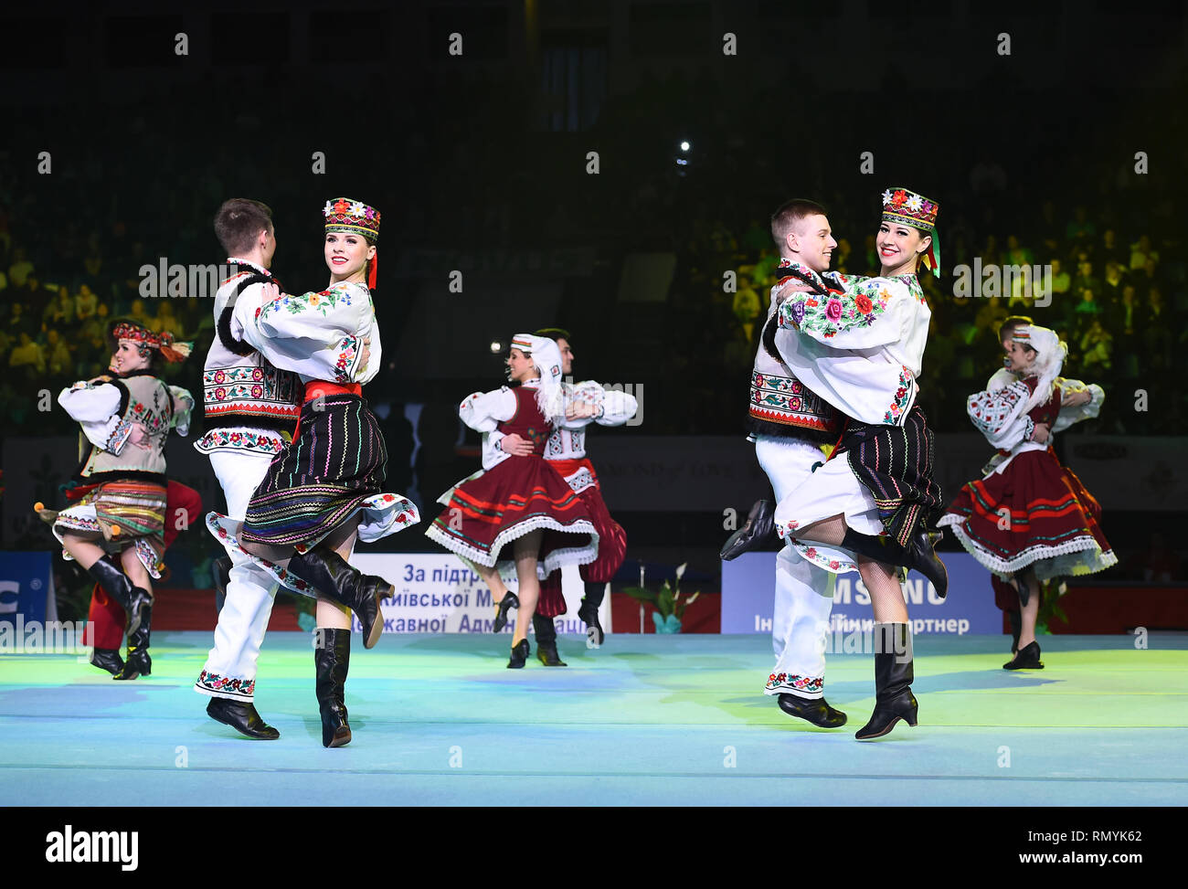 Kyiv, Ukraine - April 01, 2017: Performance of ukrainian dance ensemble ...