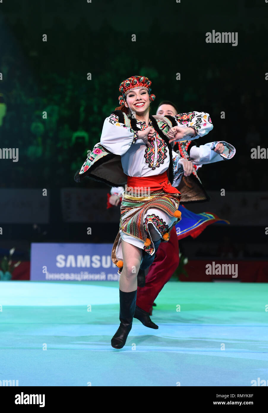 Kyiv, Ukraine - April 01, 2017: Performance of ukrainian dance ensemble ...
