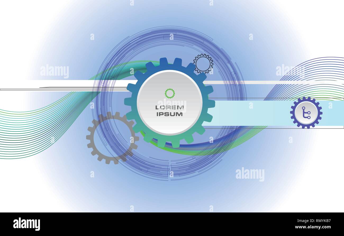 Abstract gear vector background with wave in violet color Stock Vector ...