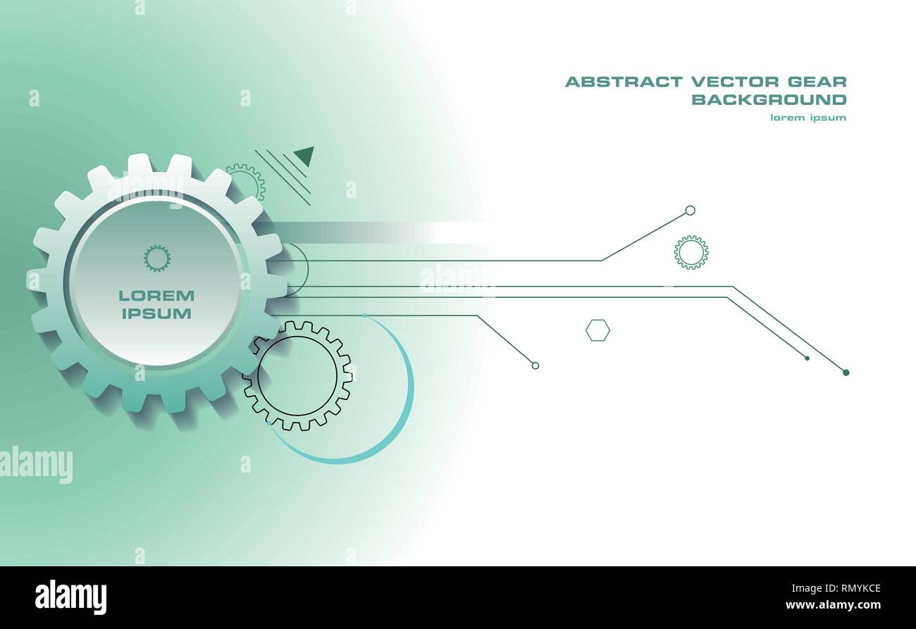 Abstract gear vector background with lines in green color Stock Vector ...