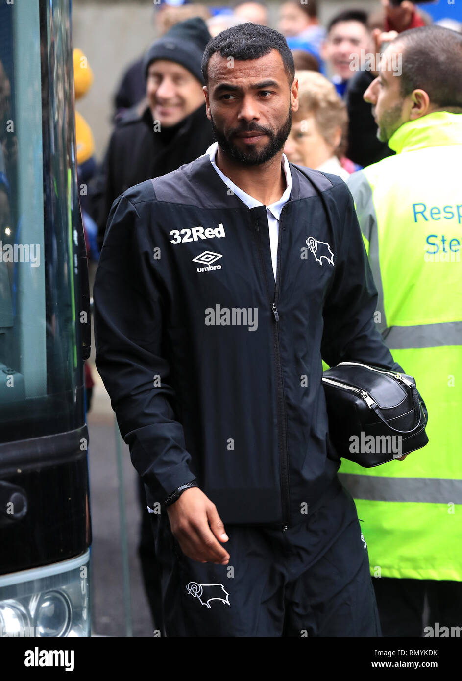 Derby County's Ashley Cole arrives at the ground before the FA Cup ...