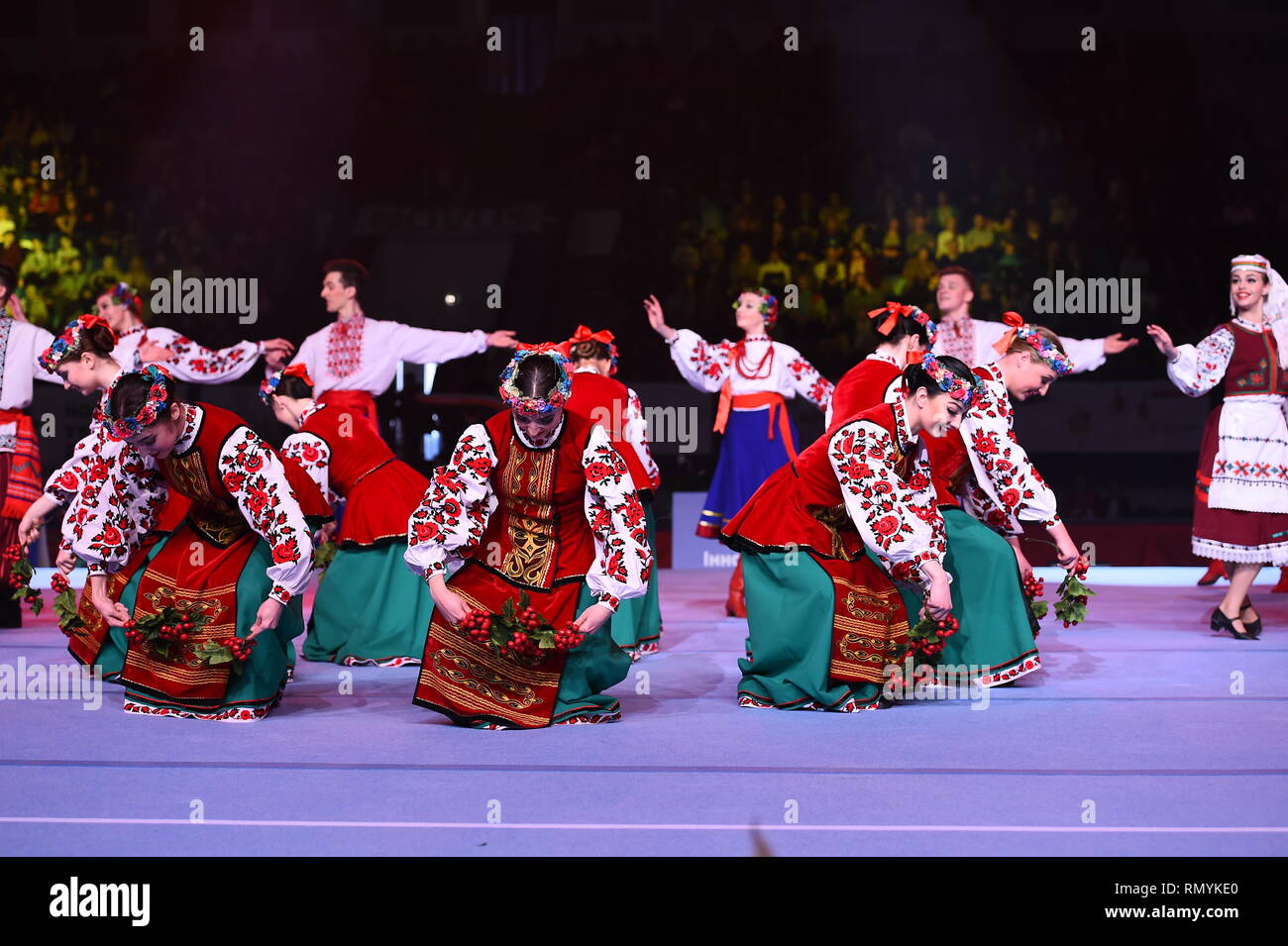 Kyiv, Ukraine - April 01, 2017: Performance of ukrainian dance ensemble ...