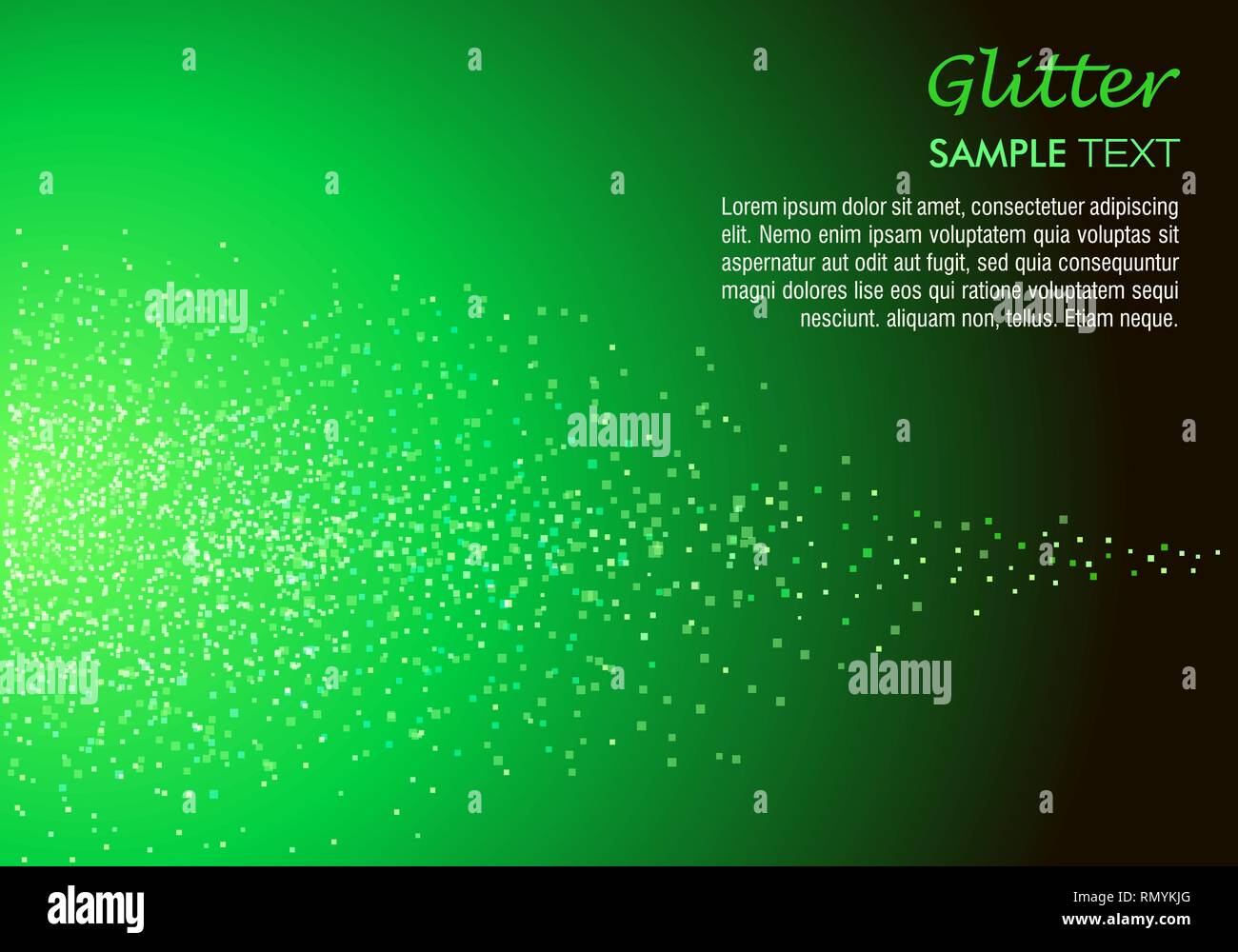 Glitter vector background with sample text in green color Stock Vector ...