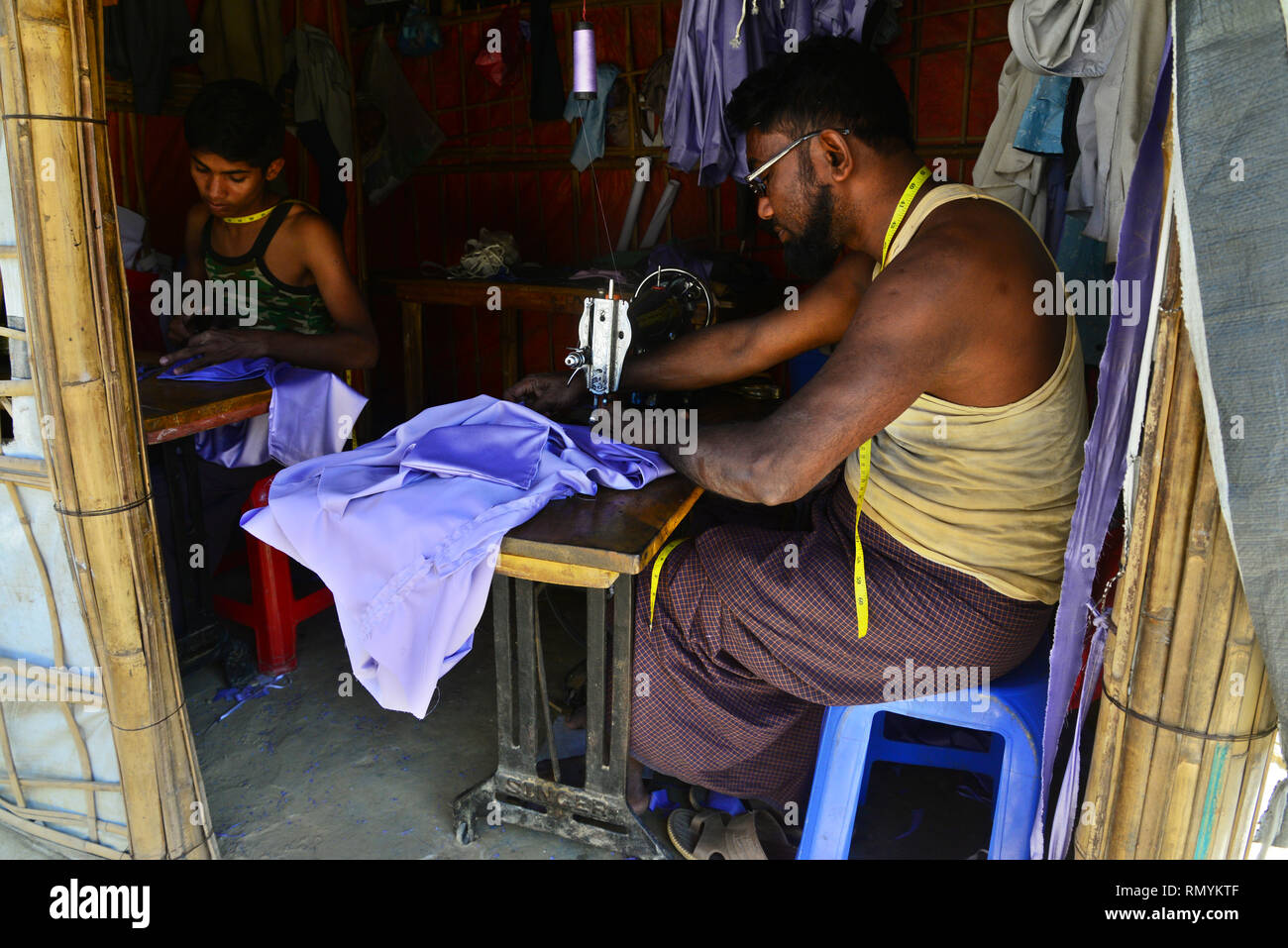 Indian poor shopkeeper tailor hi-res stock photography and images - Alamy