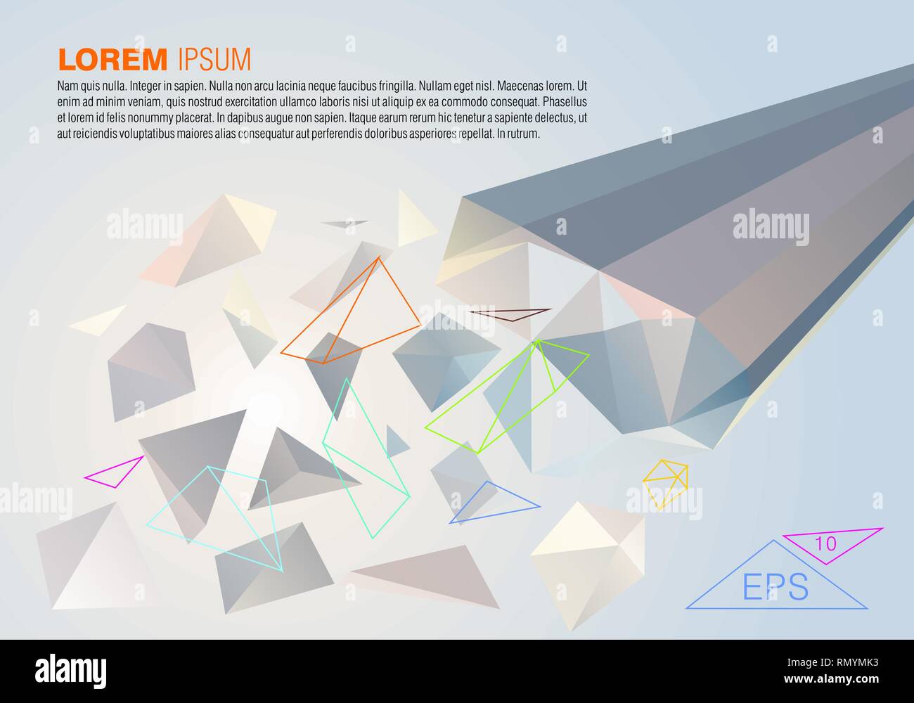 Abstract colorful polygon background with sample text Stock Vector ...