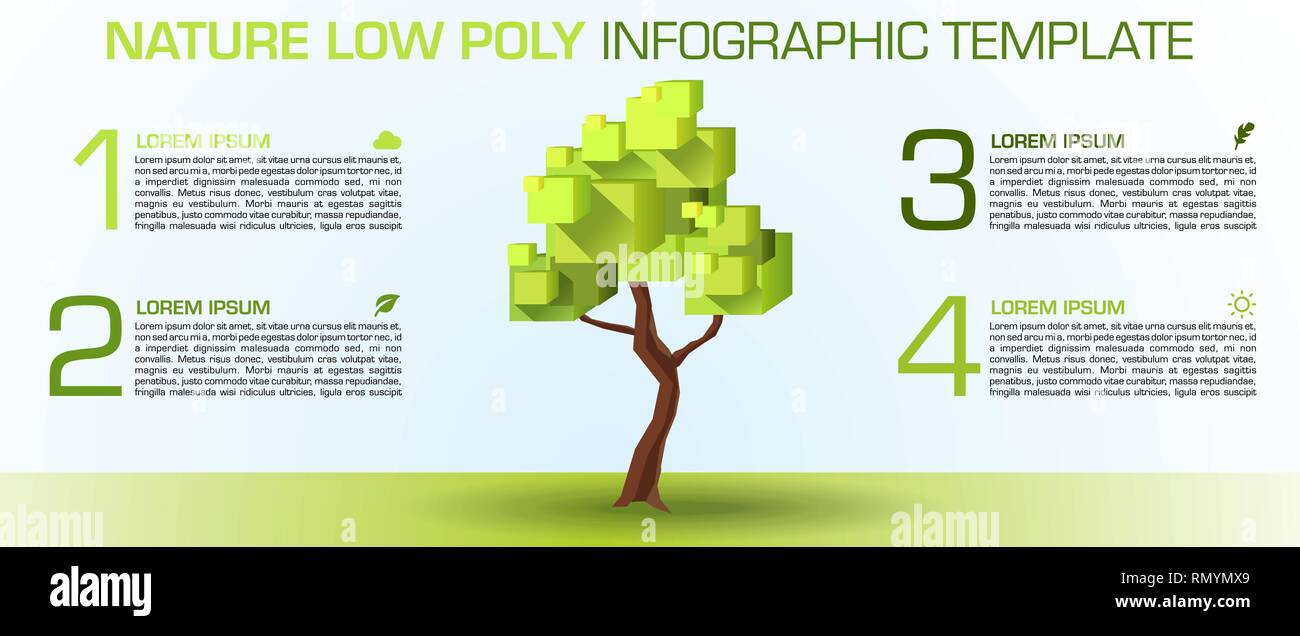 Modern colorful nature low poly infographics options template vector ...