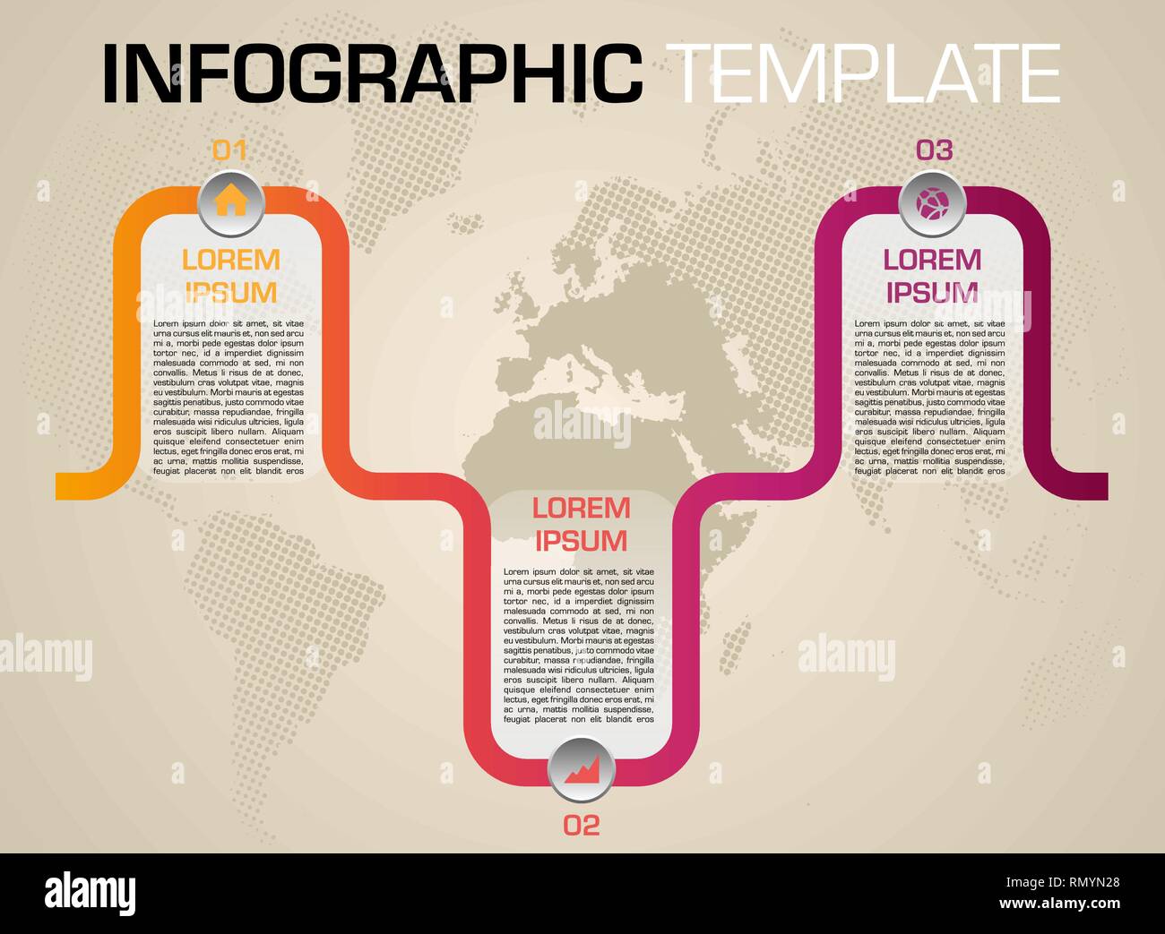 Modern infographics options template vector with colorful line in ...