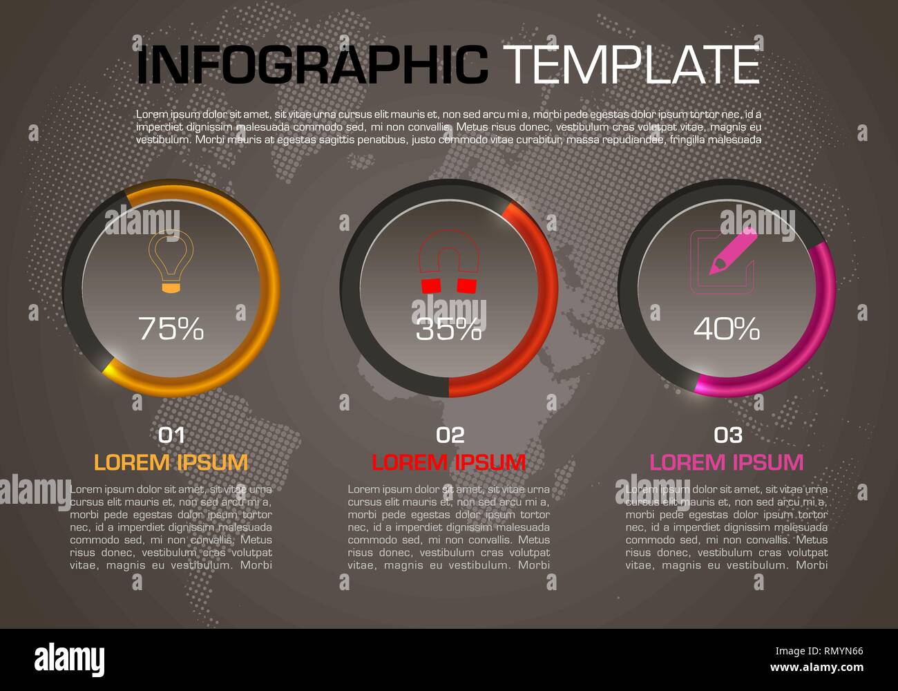 Modern colorful infographics options template vector wit button and ...