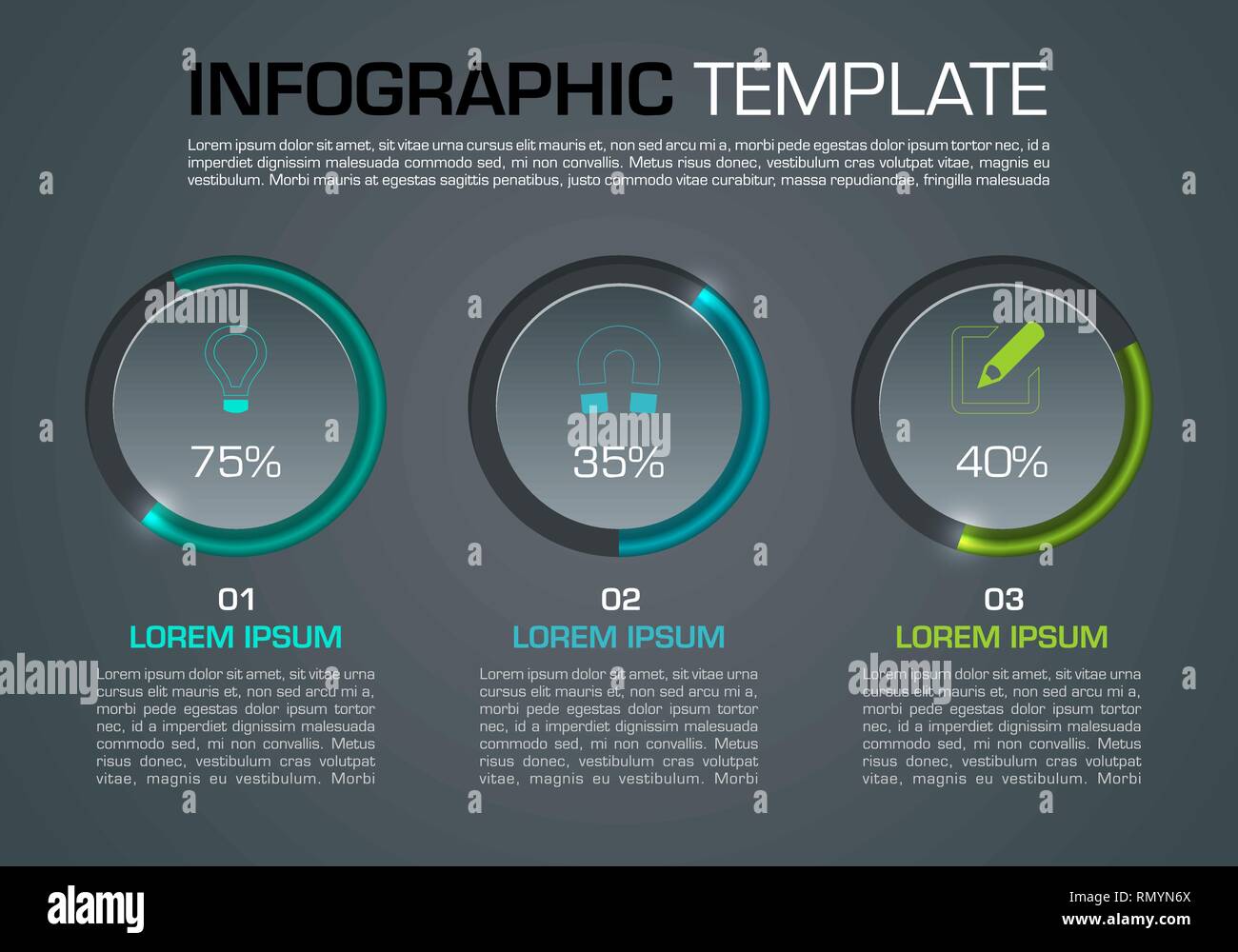 Modern colorful infographics options template vector wit button and ...