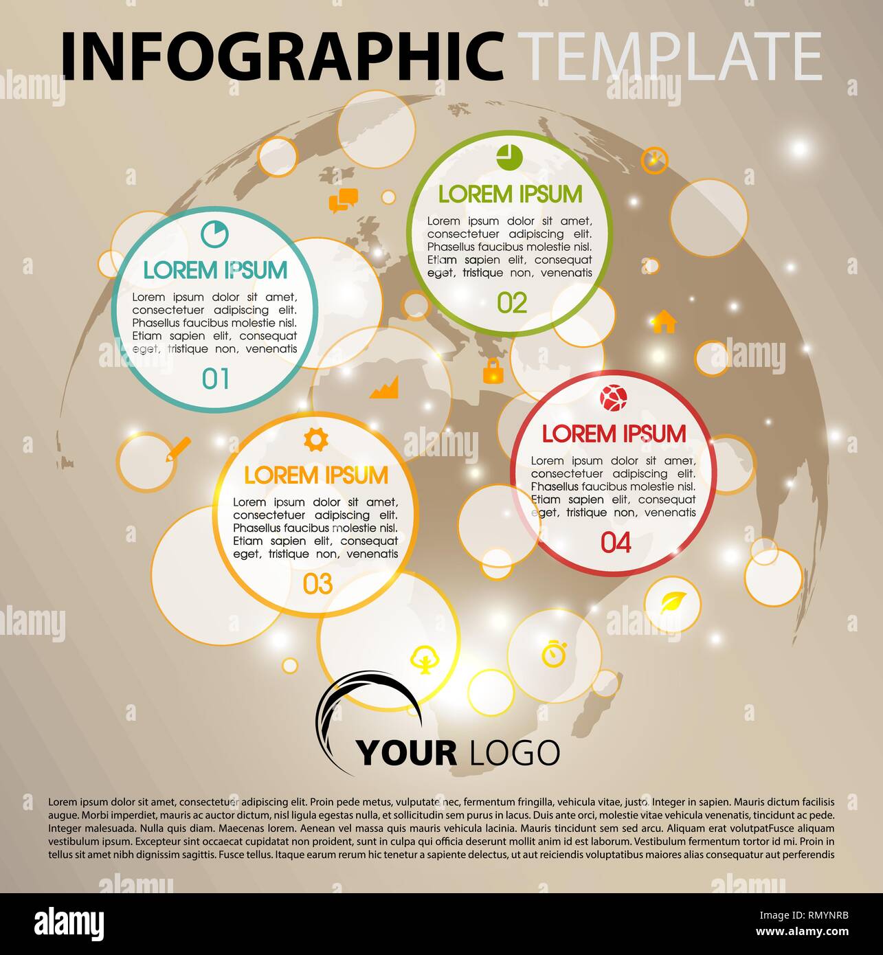 Modern colorful infographics options template vector with circle ...
