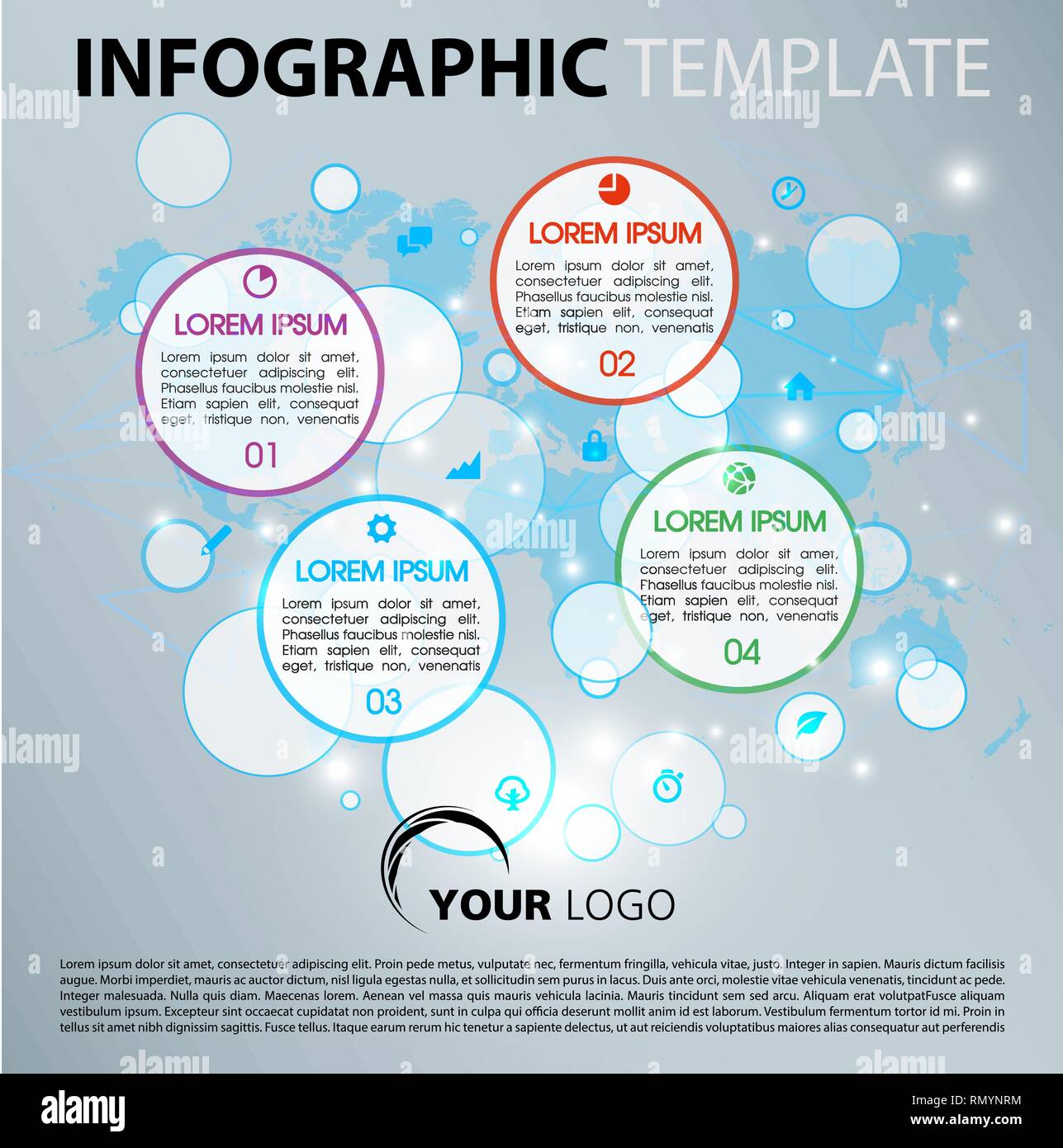 Modern colorful infographics options template vector with circle ...