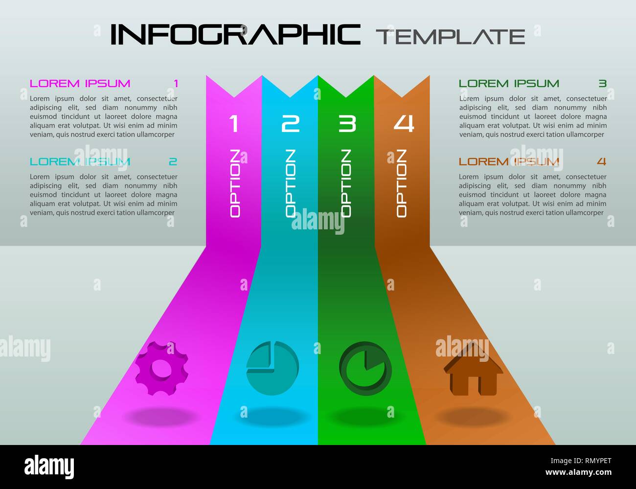 Modern colorful infographics options template vector with colorful ...
