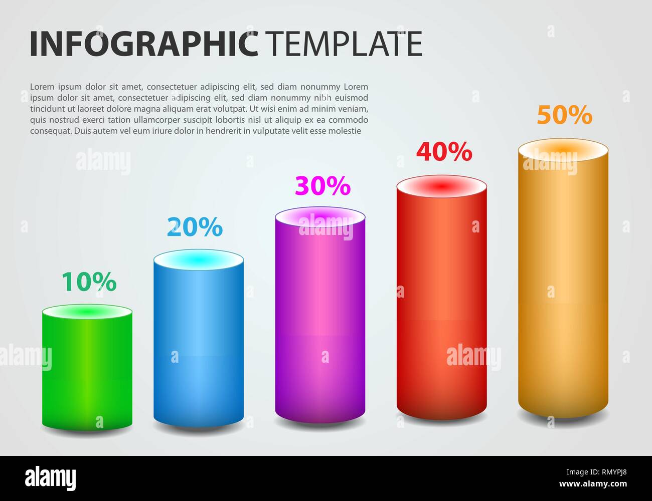 Modern infographics options template vector with colorful cylinders ...