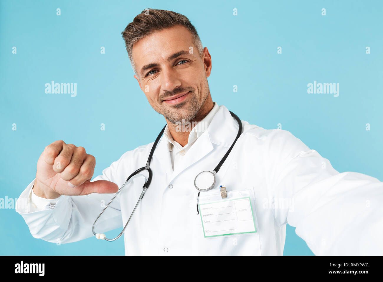 Doctor taking selfie clinic hi-res stock photography and images - Alamy