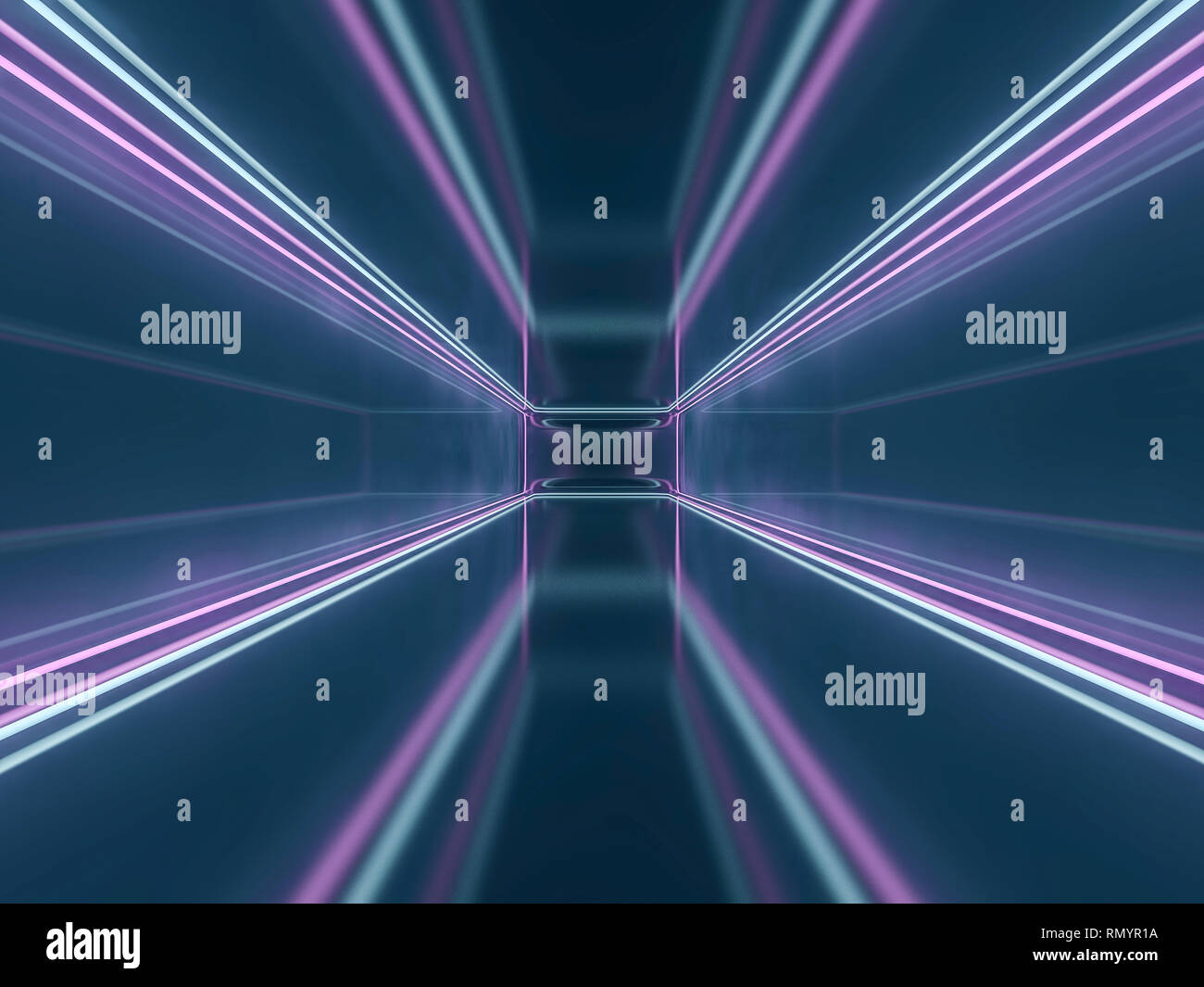 Abstract modern architecture background, empty open space interior. 3D ...