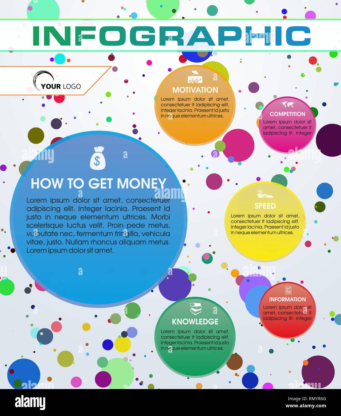 Modern infographic with colorful circuit vector. Can be used for web ...