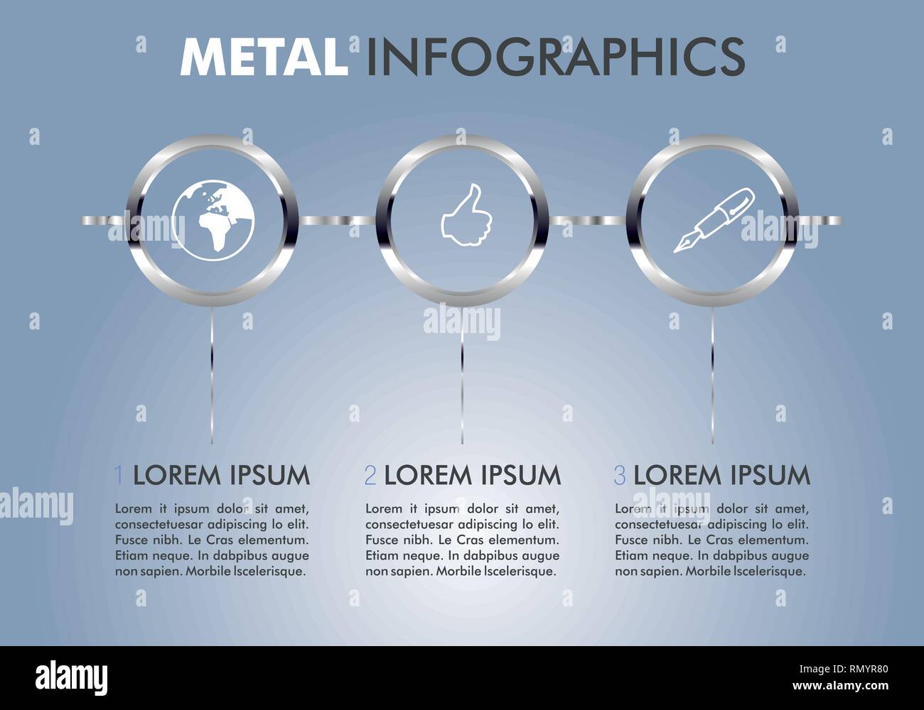 Metal Info graphic on blue-white gradient Stock Vector Image & Art - Alamy