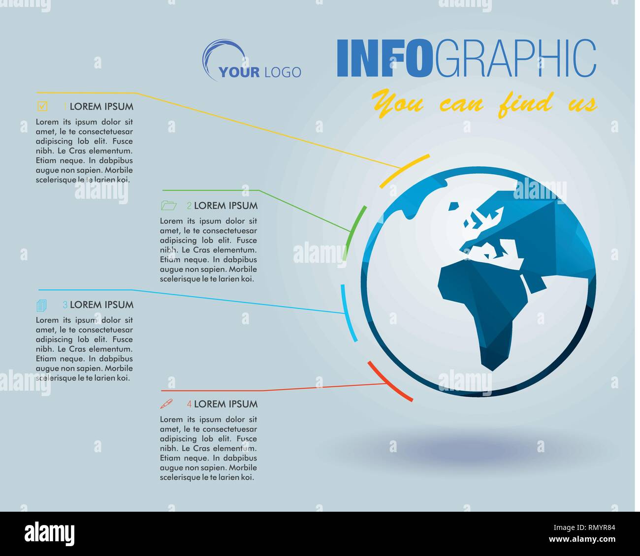 Modern info graphic with polygon, options template vector. Can be used ...