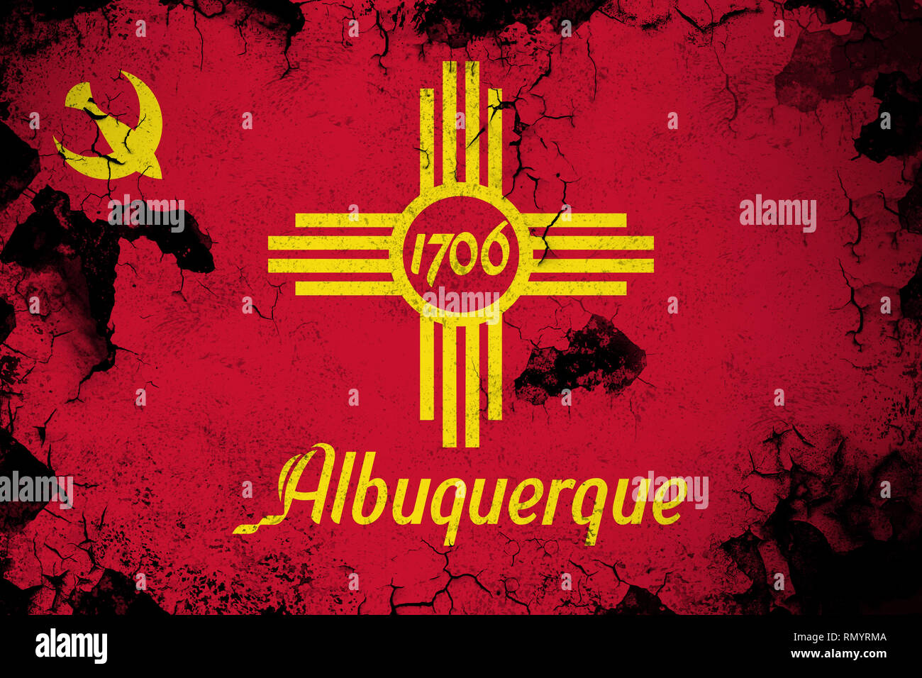 Albuquerque New Mexico grunge and dirty flag illustration. Perfect for ...