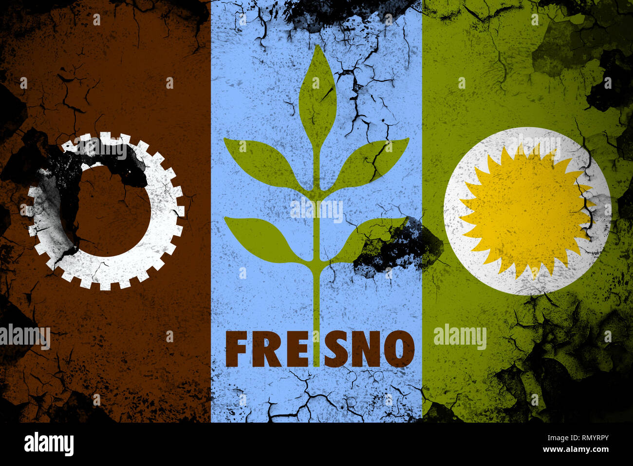 Fresno California grunge and dirty flag illustration. Perfect for ...