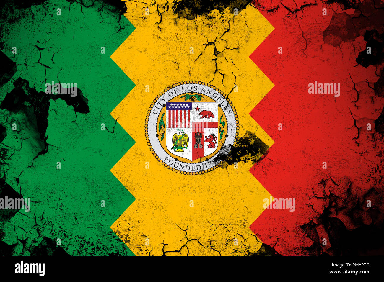 Los Angeles California grunge and dirty flag illustration. Perfect for ...